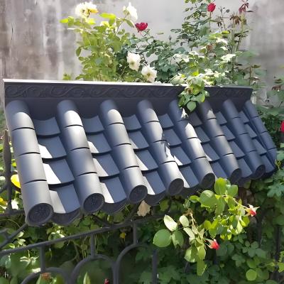 China Polymer Antique Roof Tile Chinese Style Building Temple High Temperature Plastic Roof Panel Molding Resin Tile for sale