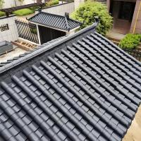 China Antique PVC Roof Tile Wall Fence Double Sided Chinese Traditional Roof Plastic for sale