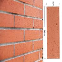 China Red Split Face Clay Brick Veneer 240*60mm Extruded Fired Facade Tile for Exterior Wall Cladding Commercial & Residential Facades for sale