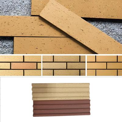 China Light Yellow Clay Split Face Brick Rustic Exterior Wall Cladding Multi-Color Options for Facade & Landscape Design for sale