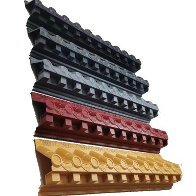 China Traditional Chinese Plastic Roofing Panels PP Roof Tile with Bracket Gold/Red/Gray Options for Decorative Wall Screens & Eaves for sale
