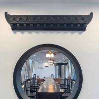 China Japanese Plastic Roof Tile Eaves Tile with Mounting Bracket Black Gray Decorative Roof Panel for Wall Screens & Facades for sale