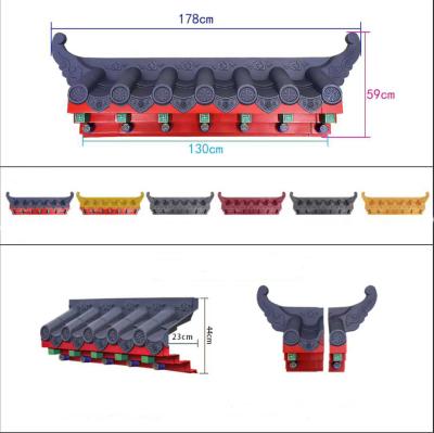 China Plastic Shingles Thick Colorful Painting Polypropylene Roof Tile Chinese Classical Asian House Roof Decoration for sale