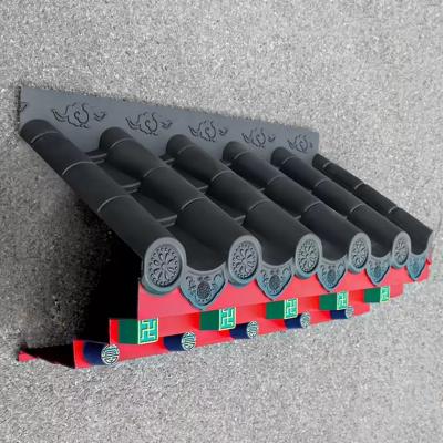 China Plastic Shingles Thick Colorful Painting Polypropylene Roof Tile Chinese Classical Asian House Roof Decoration for sale
