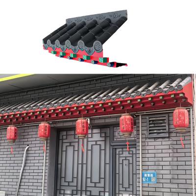 China Chinese Style Polypropylene Plastic Roof Tiles Antique Looking for Facade & Eaves Decoration Lightweight & Weather Resistant for sale