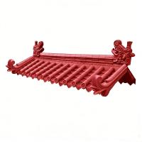 China Red Lightweight Roof Sheet Corners Garden Shed Ridge Tiles Plastic Chinese Roof Decoration for sale
