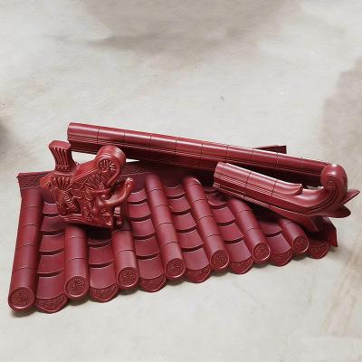 China Polypropylene Chinese Temple Roof Asian Antique Style Decorative Roof Tile Red for sale