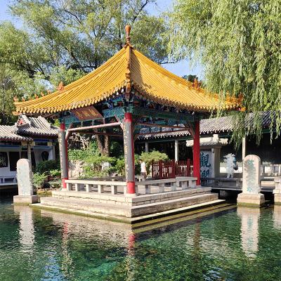 China Traditional Chinese Style Glazed Tiles Ceramic Glossy Roof Tiles for Garden Landscape Architecture Temple Pavilion Tea House Cultural Cultural Center for sale