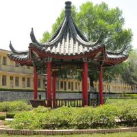 China Waterproof and Easy to Install Chinese Style Wooden Garden Building Gazebo Custom Outdoor for sale