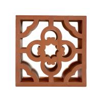 China Red Clay Floral Pattern Natural Breeze Blocks Decorative Perforated Terracotta Bricks for Patio & Tea Room Space Divider for sale