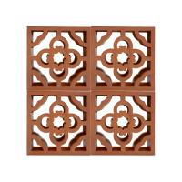 China Red Clay Floral Pattern Natural Breeze Blocks Decorative Perforated Terracotta Bricks for Patio & Tea Room Space Divider for sale