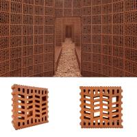 China Red Terracotta Breeze Blocks Partition Brick Garden Wall Screen Tiles for Ventilation Facades Entryways/Feature Walls for sale