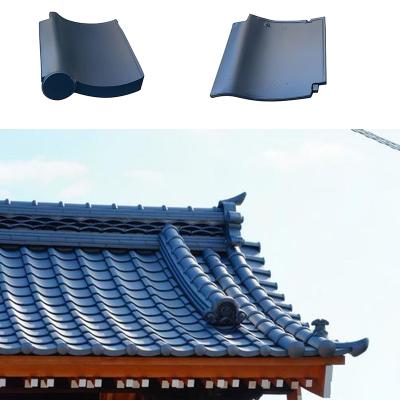 China Japan House Building Material Japanese Ceramic Roof Shingle Clay Blue Roof Tiles for sale