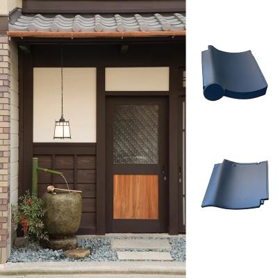 China Traditional Japanese Style Clay Roof Tile Waterproof Durable Ceramic Roofing Tile for Temple Villa Courtyard Building Decoration for sale