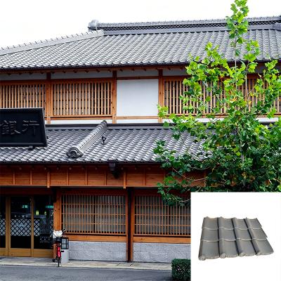 China Japanese Ceramic Roof Tile Traditional Smokey Grey Glazed Finish Gable Left Authentic Japanese Kawara Roof Tiles for sale