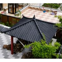 China Synthetic Resin Plastic Roof Tile ASA PVC Roofing Sheet Ceramic Tiles Looking for Residential Villa Gazebo Outdoor Building Roof for sale