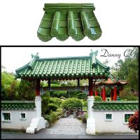 China Vibrant Green Chinese Glazed Roof Tile Classic Style Ceramic Tile for Temple Garden Pavilion Tea House Roof Construction for sale