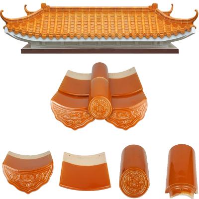 China Eco-Friendly Antique Glazed Roof Tile Durable Chinese Style Ceramic Roofing Tile for Outdoor Ancient Architecture Renovation for sale