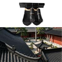 China Glossy Black Chinese Roof Tiles Traditional Ceramic Glazed Roofing Tiles for Temple Villa Pavilion Roof for sale