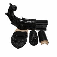 China Antique Chinese Roof Tiles Black Glazed Roof Shingles for China Style Roof Top Building Material for sale