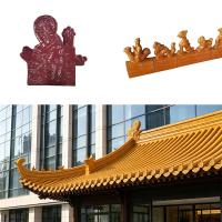 China Classic Chinese Yellow Glazed Roof Tile High-Gloss Antique Porcelain Tile Ceramic Roof Shingle for China Style Temple & Garden Gazebo House Restoration for sale