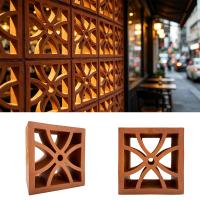 China Building Materials Screen Wall Terracotta Breeze Block Perforated Facade Bricks Wall Decorative Hollowed Ventilation Blocks for sale
