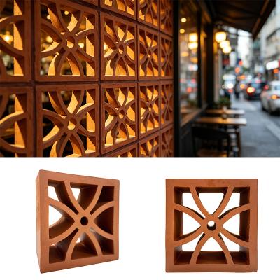 China Building Materials Screen Wall Terracotta Breeze Block Perforated Facade Bricks Wall Decorative Hollowed Ventilation Blocks for sale
