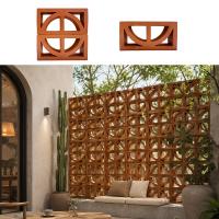 China Natural Terracotta Ventilation Block Decorative Red Clay Breeze Block with Semicircle Cutout for Garden Privacy Walls Facades for sale