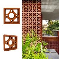 China Terracotta Breeze Block Natural Clay Red Hollow Decorative Wall Brick Ventilation Block for Outdoor Building Partition for sale