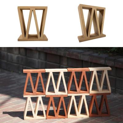 China Modern Design M Type Brick Courtyard Exterior Hollow Clay Hollow Terracotta Breeze Block Hollow Out Art Firebrick for sale