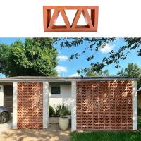 China Decorative Terracotta Breeze Block Triangle Pattern Red Clay Hollow Brick for Garden Wall and Indoor Partition for sale