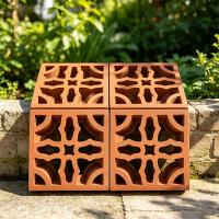 China Exterior Fence Design Terracotta Partition Clay Brick Tiles Facade Wall Breeze Blocks for sale