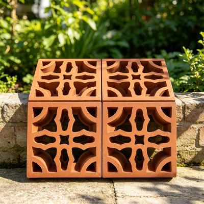 China Exterior Fence Design Terracotta Partition Clay Brick Tiles Facade Wall Breeze Blocks for sale