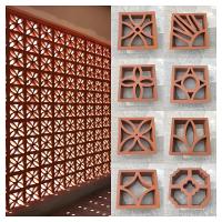 China Terracotta Tiles Hollow Design Facade Bricks Clay Building House Wall Decoration Breeze Block for sale