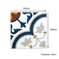 China Handmade Encaustic Cement Tiles Floor & Wall Tile Solid Texture Unique Flower Design for Hotel Cafe Interior Use 200x200mm for sale