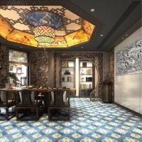 China 200x200mm Handmade Blue Floral Cement Tile Encaustic Tile for Kitchen Backsplash Bathroom Floor Non-slip for High Traffic Areas for sale