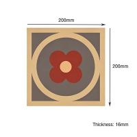 China Custom Retro Handmade Vintage Cement Floor Tile Terracotta Floral Pattern Reclaimed Style for Living Room & Balcony Bathroom for sale