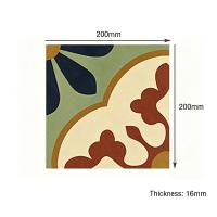 China Encaustic Cement Tiles Custom Handmade Patterns Floor & Wall Tile for Hotel Villa Restaurant 200*200mm Matte Surface for sale