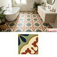 China Encaustic Cement Tiles Custom Handmade Patterns Floor & Wall Tile for Hotel Villa Restaurant 200*200mm Matte Surface for sale