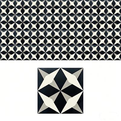 China Vintage Pattern Handmade Cement Tile Non-slip Floor Wall Decor Tile for Kitchen Bathroom Hotel Restaurant Interior Decoration for sale