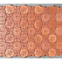 China Vintage Floral Pattern Red Brick Flower Tiles Cultural Scene Decorative Clay Bricks Building Materials for sale