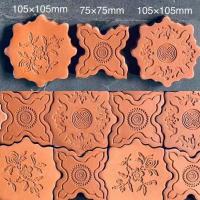 China Vintage Floral Pattern Red Brick Flower Tiles Cultural Scene Decorative Clay Bricks Building Materials for sale