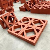 China Weatherproof Red Terracotta Hollow Blocks Decorative Clay Breeze Blocks for Courtyard Privacy Screen Walls for sale