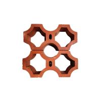 China Fired Clay Breeze Blocks Natural Red Terracotta Screen Wall Blocks for Architectural Facade Shading and Ventilation for sale