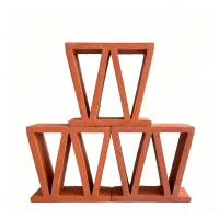China Terracotta Breeze Blocks M Pattern Non-Load-Bearing Decorative Pierced Clay Bricks for Modern Hospitality Architecture for sale