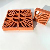 China Red Classical Terracotta Decorative Bricks Terracotta Breeze Blocks Natural Red Clay Base Garden Landscape Hollow Bricks for sale