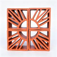 China Red Classical Terracotta Decorative Bricks Terracotta Breeze Blocks Natural Red Clay Base Garden Landscape Hollow Bricks for sale