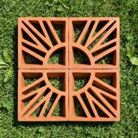 China Red Classical Terracotta Decorative Bricks Terracotta Breeze Blocks Natural Red Clay Base Garden Landscape Hollow Bricks for sale