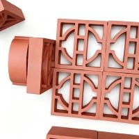 China Classical Geometric Terracotta Breeze Blocks Architectural Fired Clay Screen Bricks for Modern Facades for sale