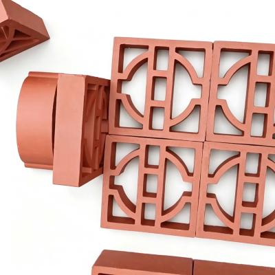China Classical Geometric Terracotta Breeze Blocks Architectural Fired Clay Screen Bricks for Modern Facades for sale